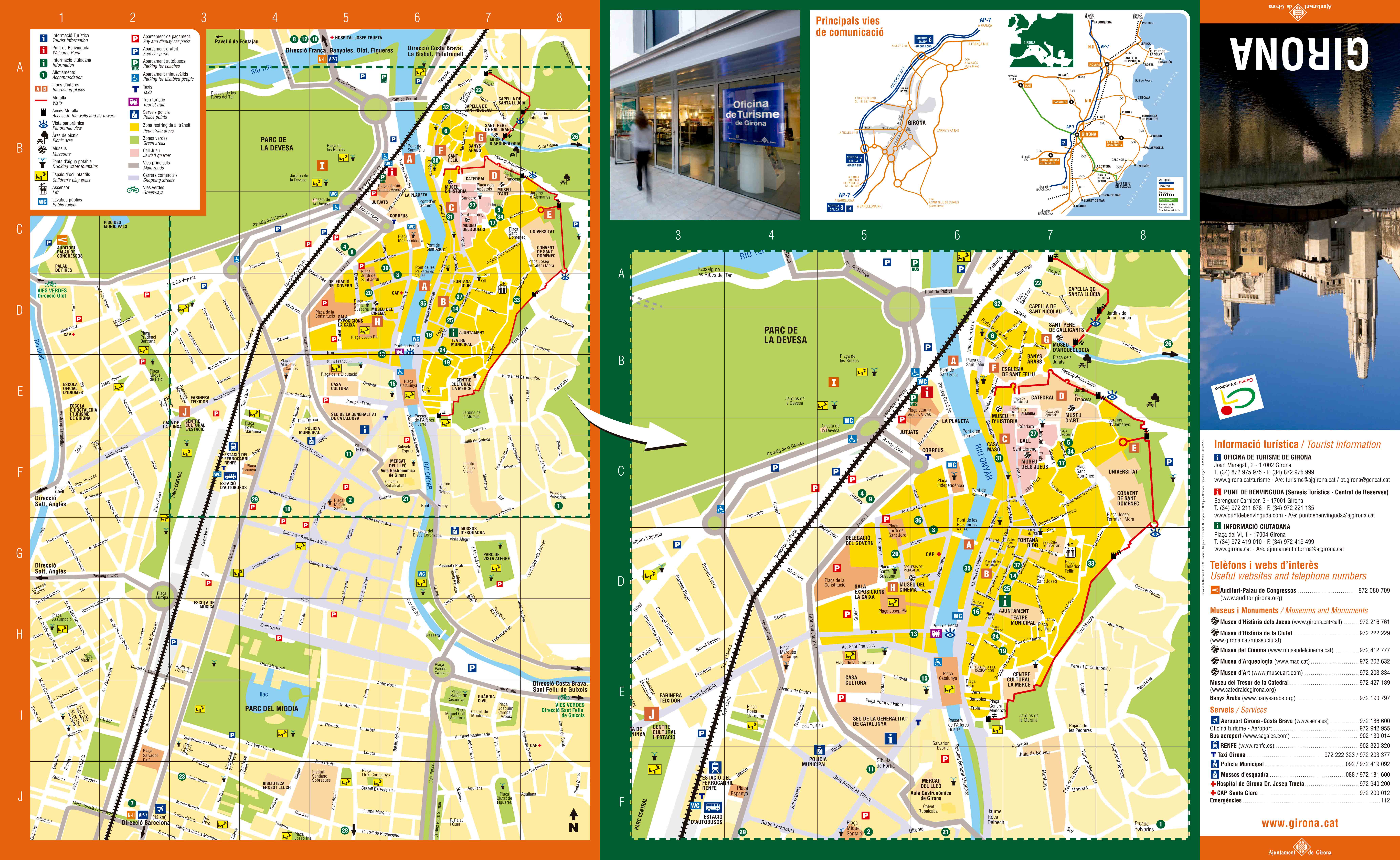 Mapa turistico girona foto - Explorandofrancia.com