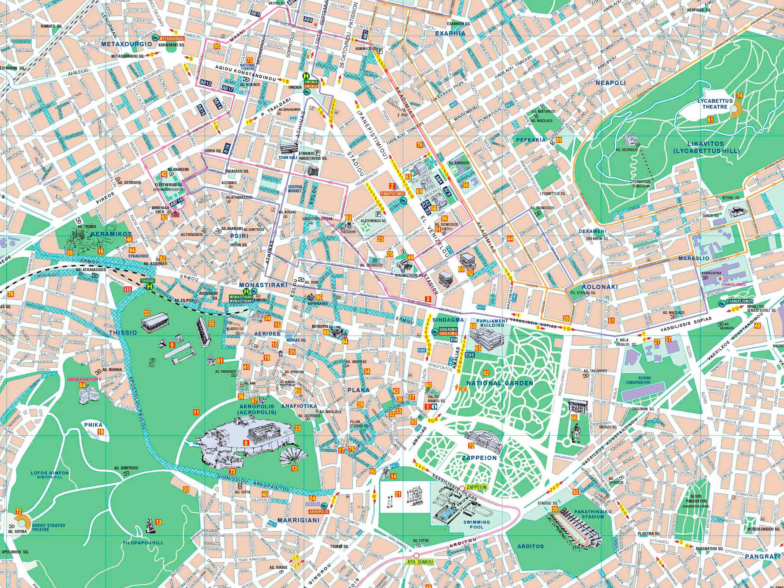 Atenas Mapa
